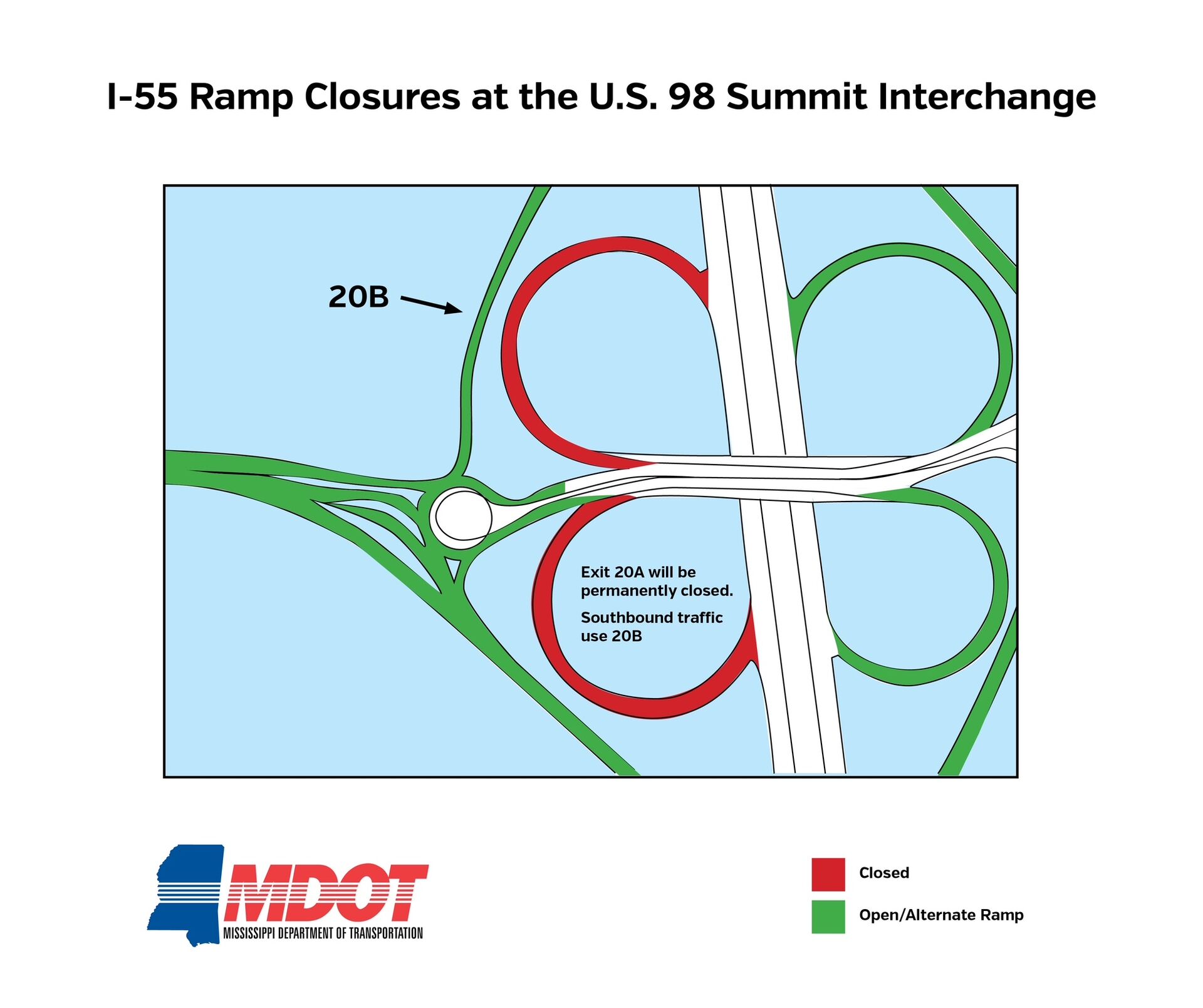 MDOT announces permanent ramp closures on I-55 S in Pike County